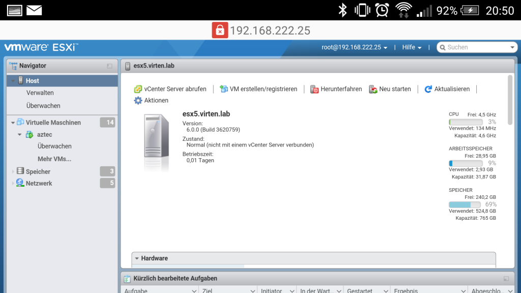 VMware Host Client (HTML5 based Web-Client) on Android | virten.net
