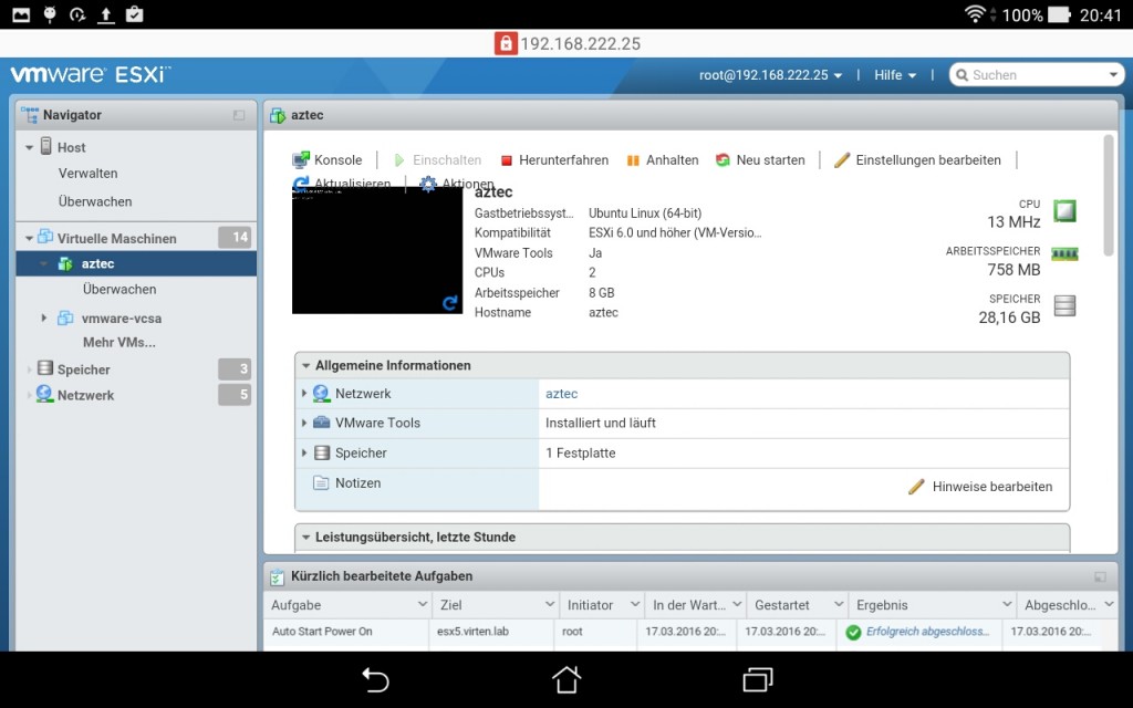 VMware Host Client (HTML5 based Web-Client) on Android | virten.net
