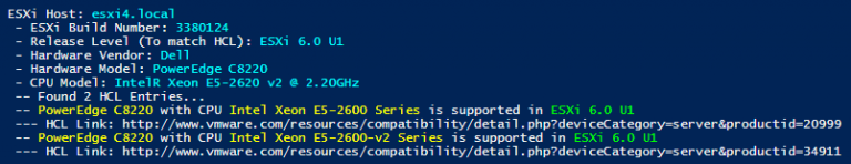 Check VMware HCL with PowerCLI (half-done, need assistance) | virten.net