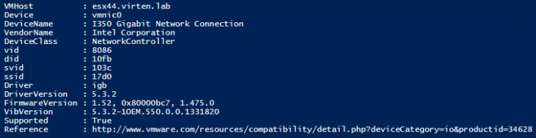 VMware IO Devices HCL in JSON Format | virten.net