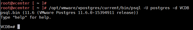 Connect And Work With The Vcsa Embedded Vpostgres Database