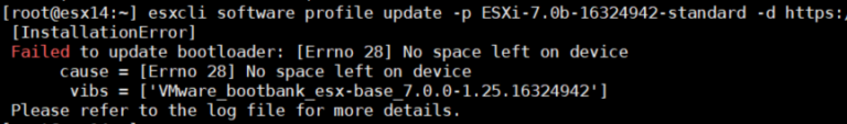 ESXi Update Error "[Errno 28] No space left on device" | virten.net