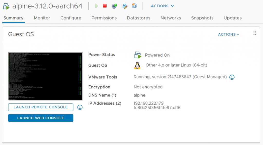 VMware Tools for Alpine 3 aarch64 on ESXi-Arm | virten.net