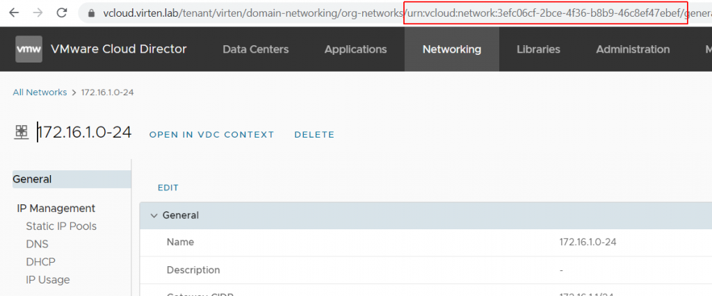 VMware Cloud Director 10 - Network cannot be deleted, because it is in ...