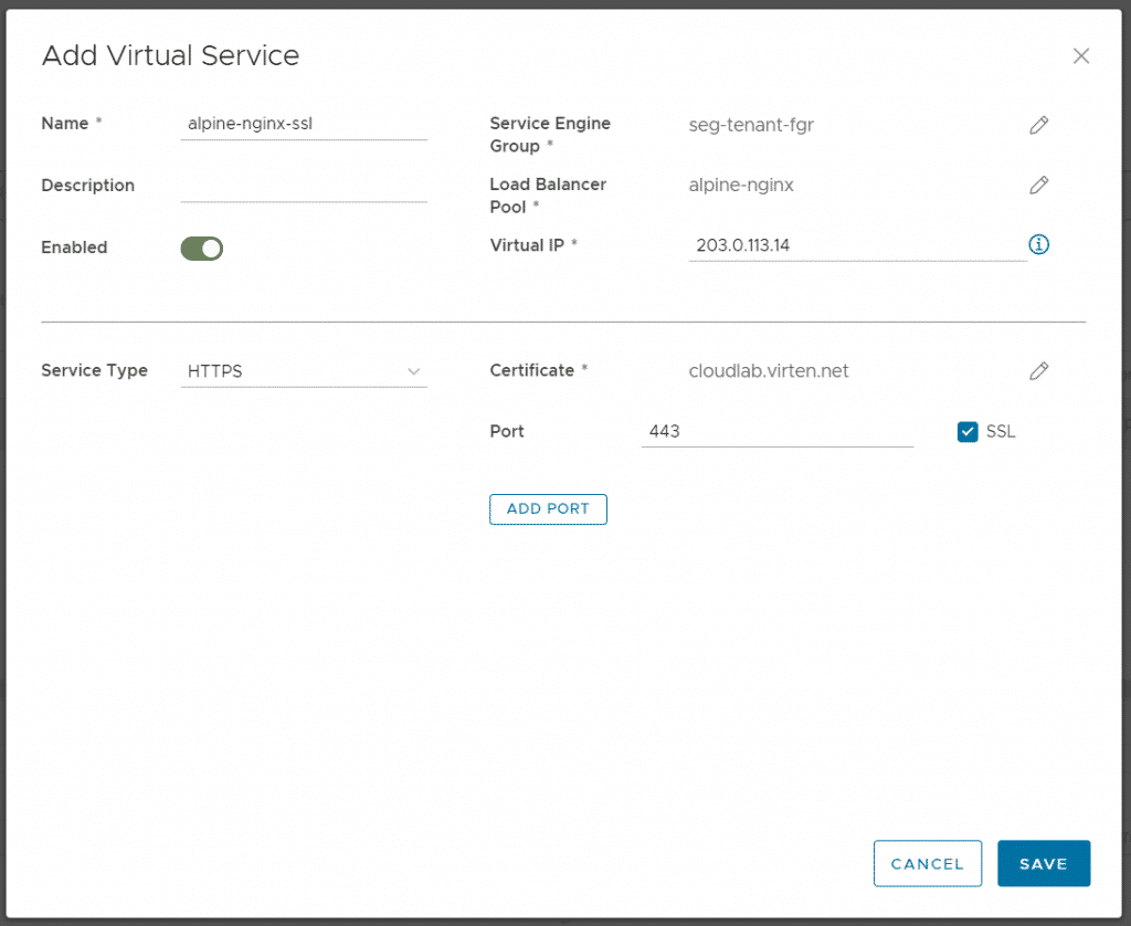 SSL Load Balancer in VMware Cloud Director with NSX-ALB (AVI) | virten.net