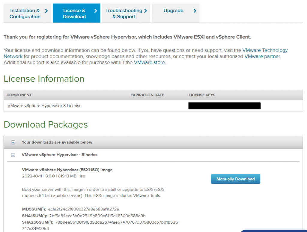 Free ESXi 8.0 - How to Download and get License Keys | virten.net